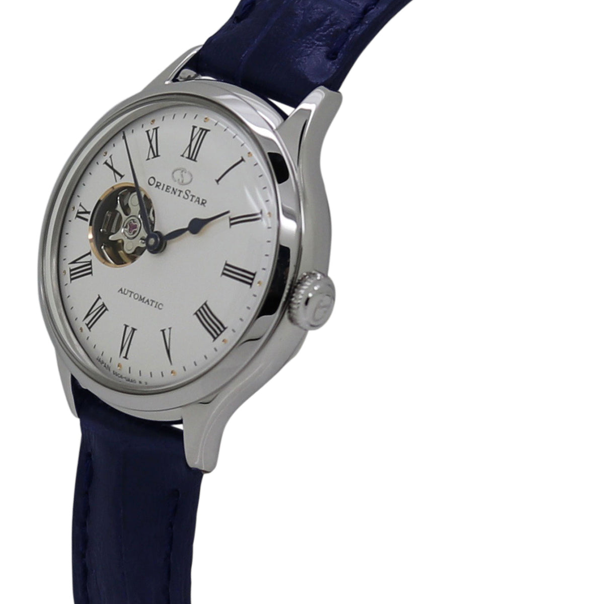 Orient Star Open Heart White Dial Blue Leather Strap Ladies Dress Watc ...