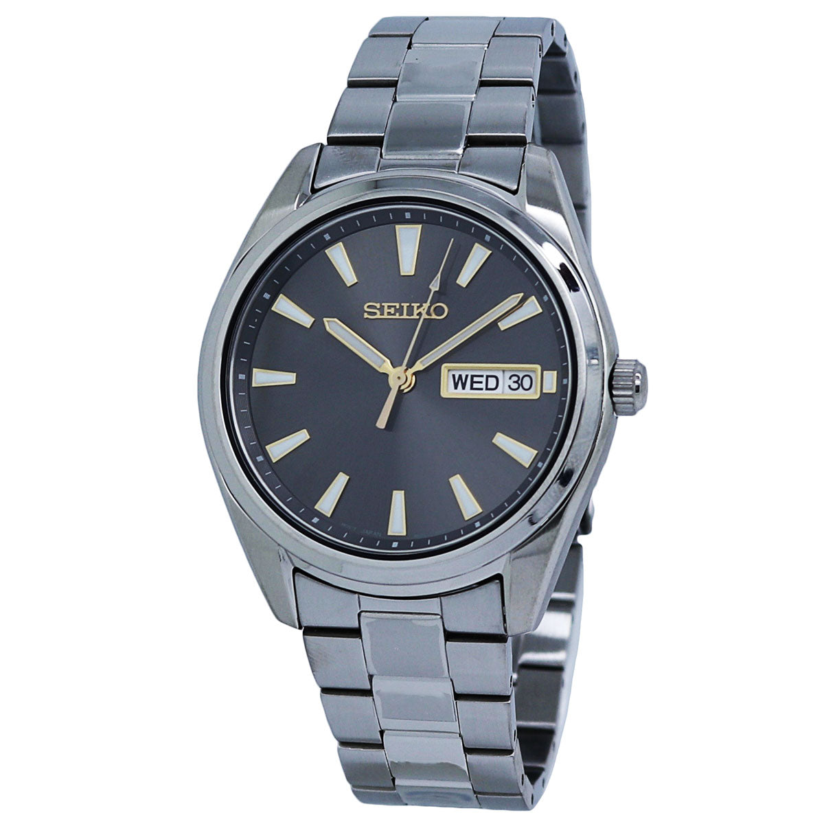 Seiko Essentials Quartz Grey Dial Stainless Steel Men's Watch SUR343 ...