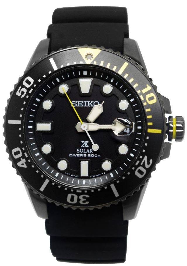 Seiko Prospex SNE441 Black Rubber Band Diver's Men's Watch – pass the watch