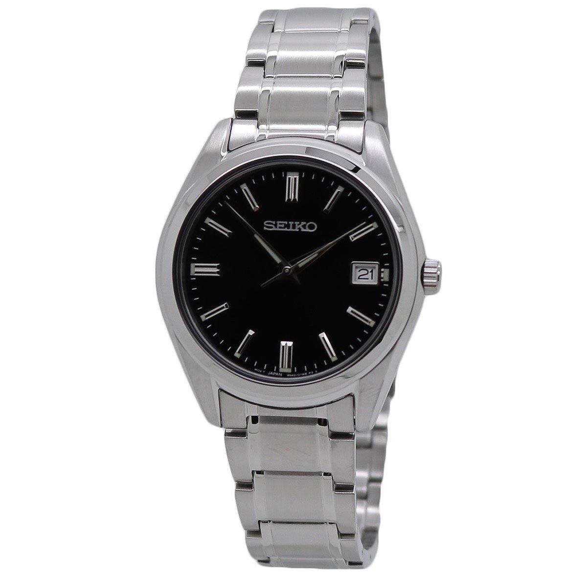 Seiko Classic Quartz Black Dial Stainless Steel Men's Watch SUR319P1 ...