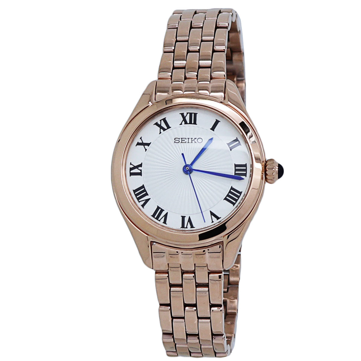 Seiko Quartz White Dial Rose Gold-Tone Ladies Watch SUR332 – pass the watch